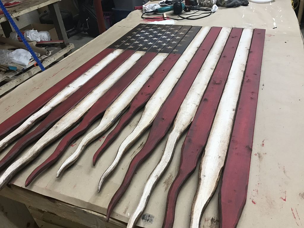 American Battle Flag - Rustic Wood Flag – American Flag Signs