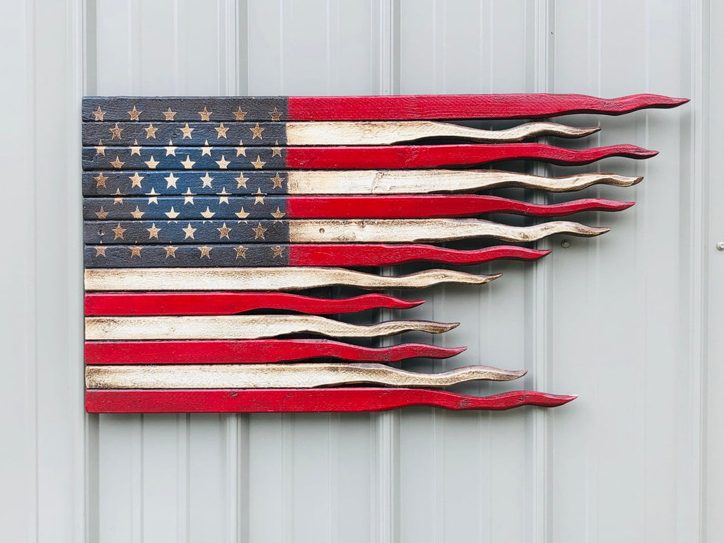 American Battle Flag - Rustic Wood Flag – American Flag Signs