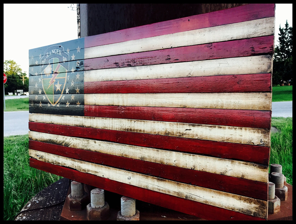 Army Rangers Flag, US Army Flag, Wood Army Flag,Ranger 2nd Battalion ...