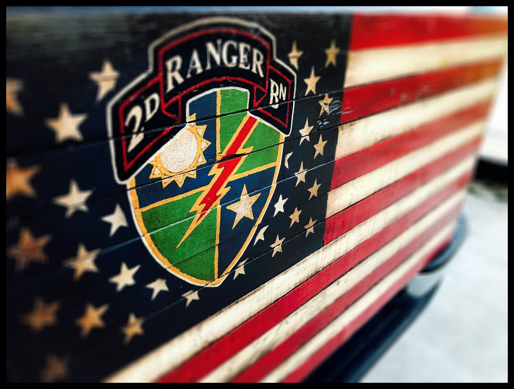 Army Rangers Flag, US Army Flag, Wood Army Flag,Ranger 2nd Battalion ...