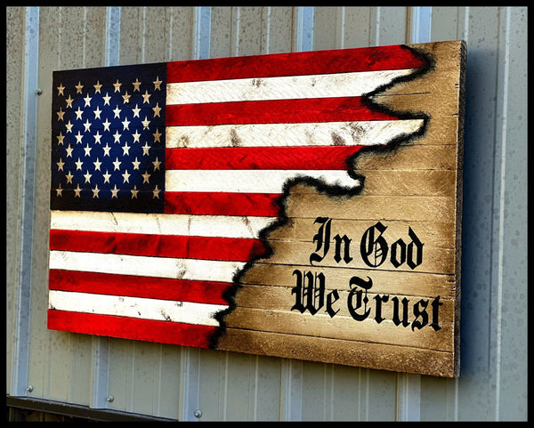 In God We Trust Flag - Wood Flags – American Flag Signs