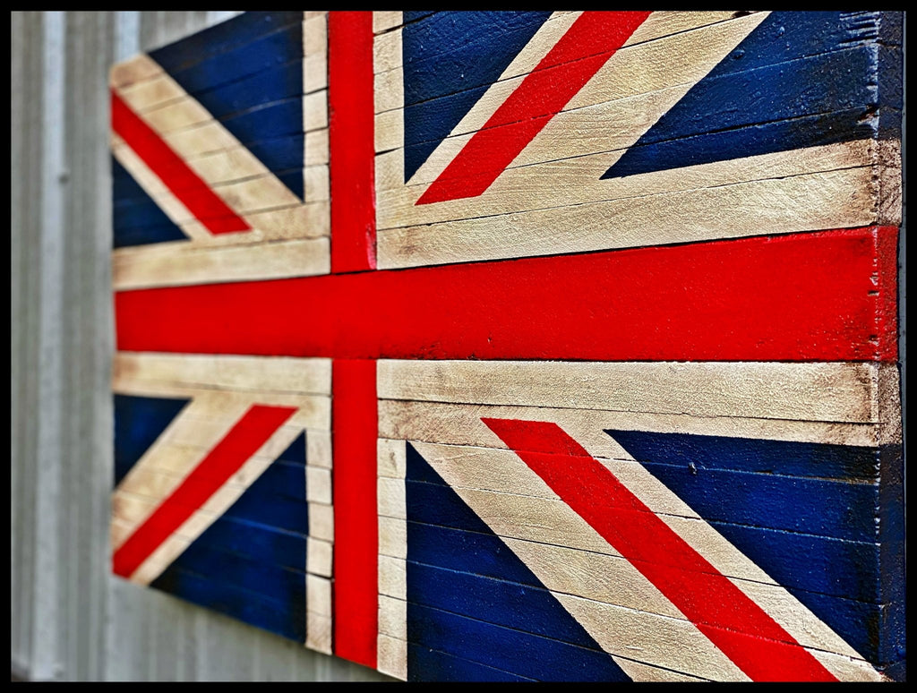 Oversized British Flag - Rustic Wood – American Flag Signs