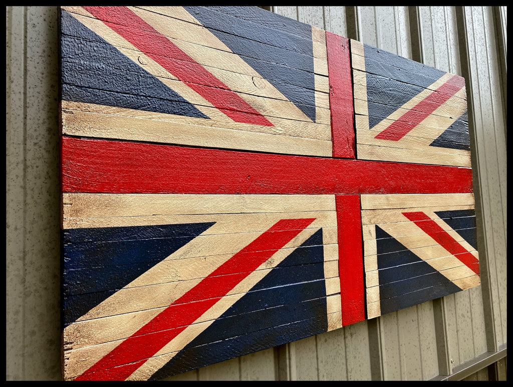 Oversized British Flag - Rustic Wood – American Flag Signs