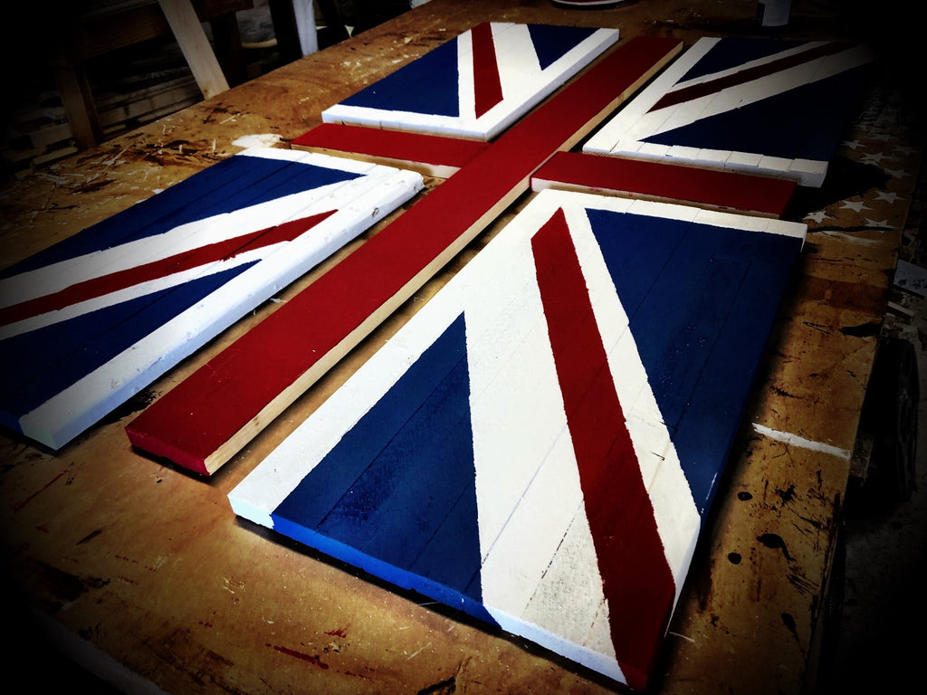 Oversized British Flag - Rustic Wood – American Flag Signs