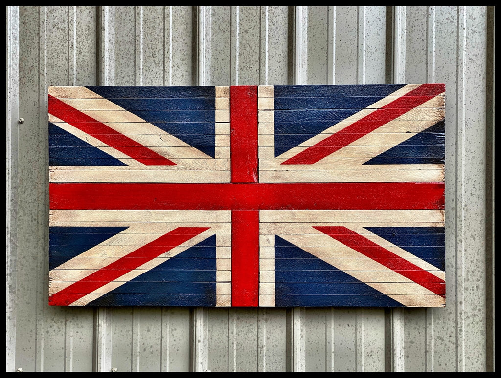 Oversized British Flag - Rustic Wood – American Flag Signs